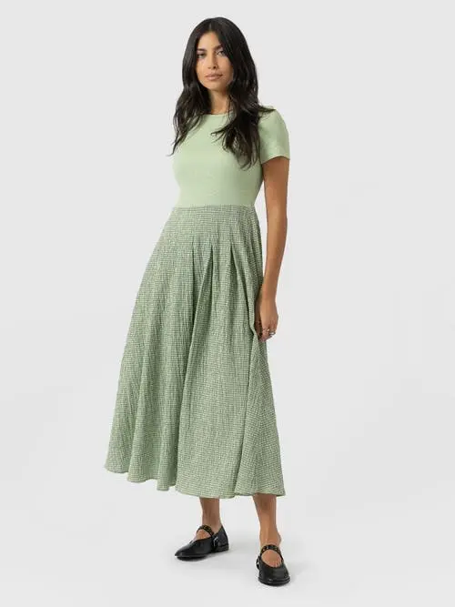 SAINT + SOFIA Renee Contrast A-line Dress