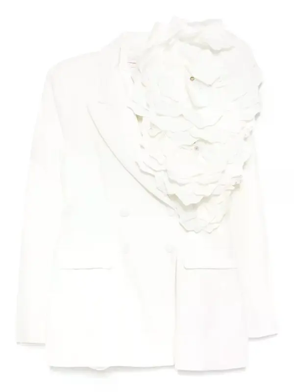 SAIID KOBEISY Tailored Blazer With Floral Detail - White