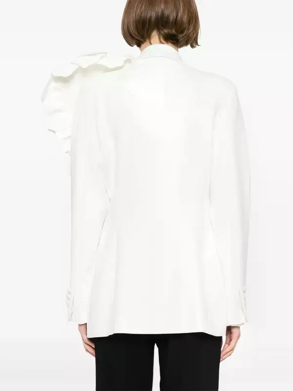 SAIID KOBEISY Tailored Blazer With Floral Detail - White