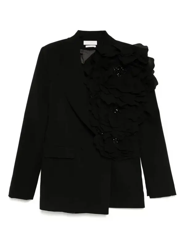 SAIID KOBEISY Floral Tailored Blazer - Black
