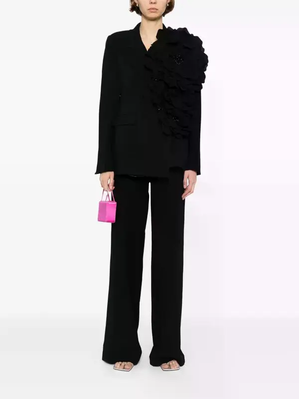 SAIID KOBEISY Floral Tailored Blazer - Black