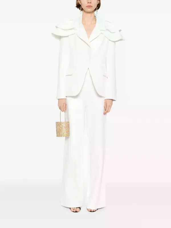 SAIID KOBEISY Floral Tailored Pants - White