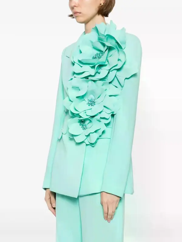 SAIID KOBEISY Floral Tailored Blazer - Blue
