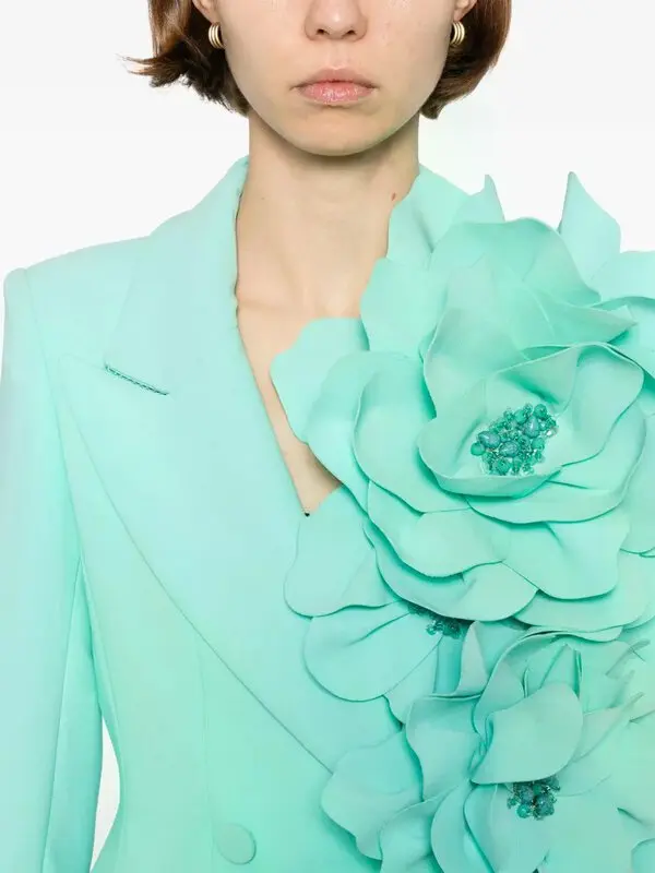 SAIID KOBEISY Floral Tailored Blazer - Blue