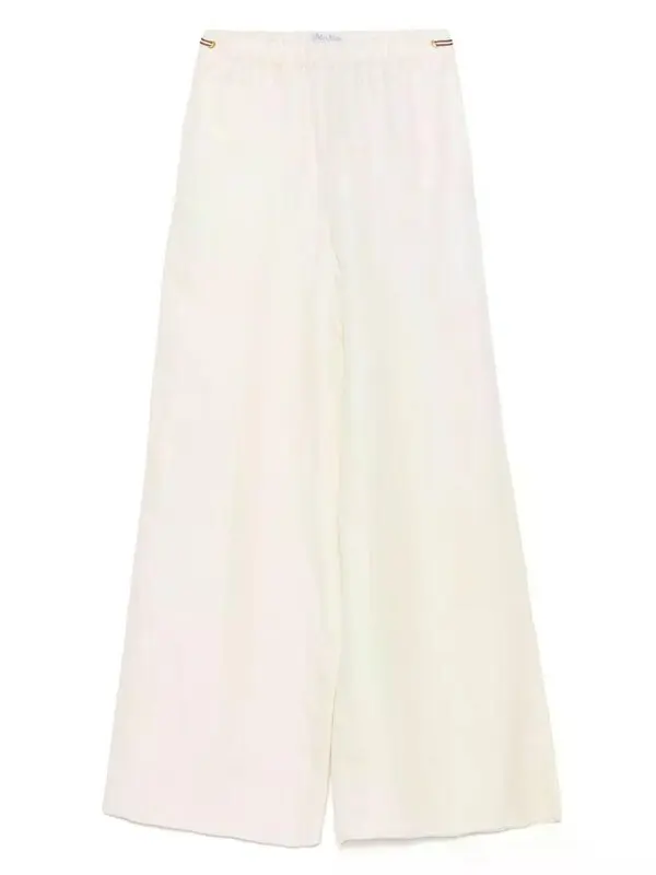 Max Mara Linen-blend Wide-leg Trousers - Neutrals