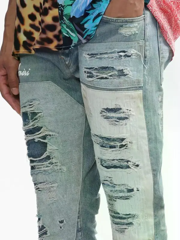 Amiri Logo-print Distressed Jeans