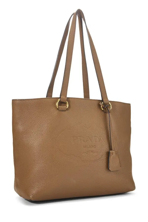 Prada Vitello Daino Embossed Logo Tote