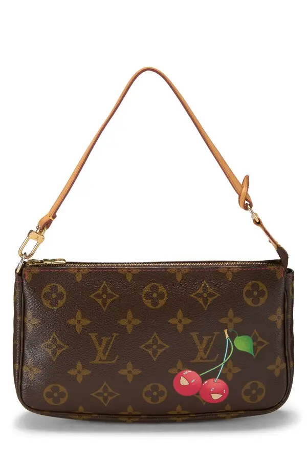 LOUIS VUITTON Takashi Murakami Monogram Cerises Pochette Accessoires - Brown