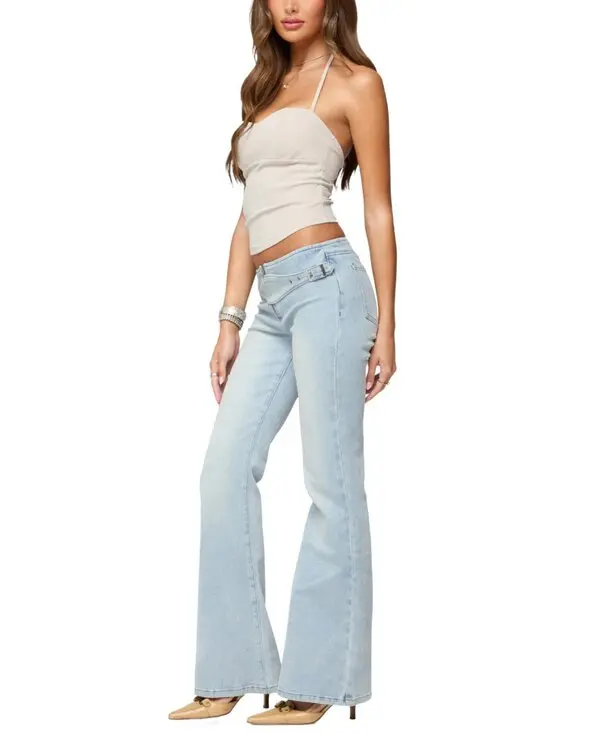 EDIKTED Jesika Sweetheart Halter Top - Beige
