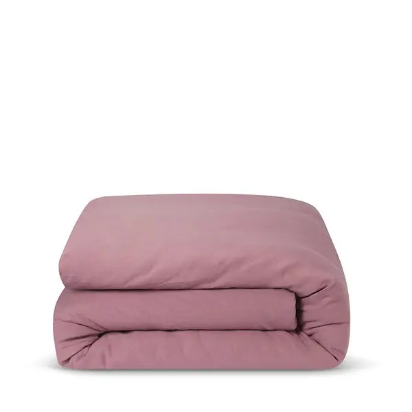 PIGLET IN BED Plain Linen Duvet Cover - Raspberry