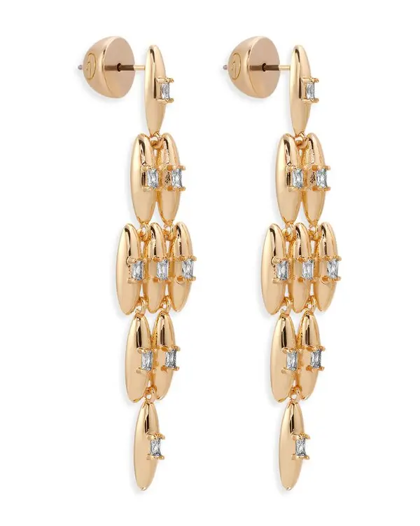 Ettika Baguette Cubic Zirconia Oval Dome Statement Earrings