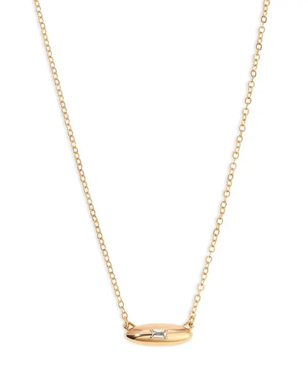Ettika Baguette Crystal Oval Dome Pendant Necklace - Gold