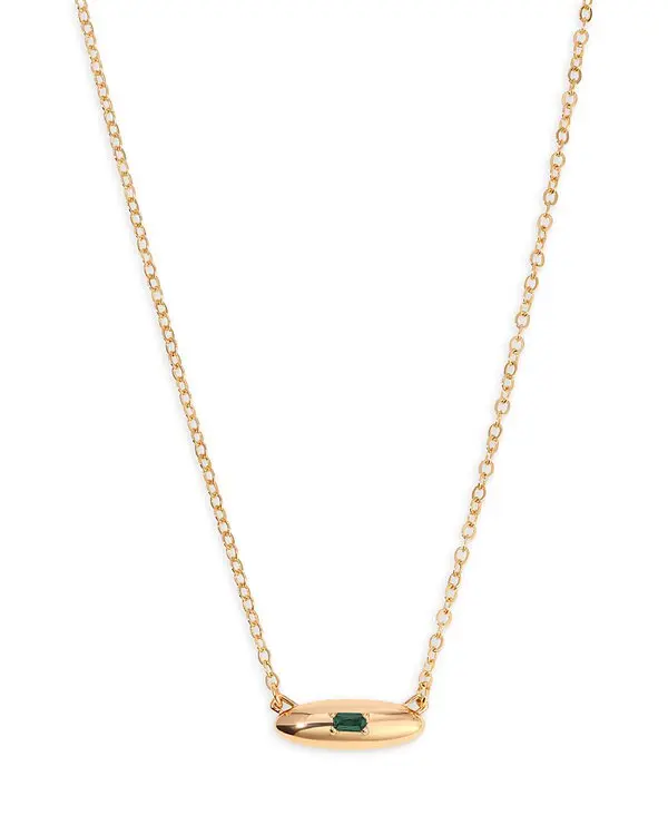 Ettika Baguette Crystal Oval Dome Pendant Necklace - Green