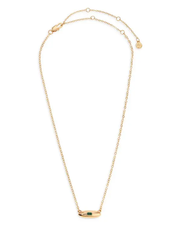 Ettika Baguette Crystal Oval Dome Pendant Necklace