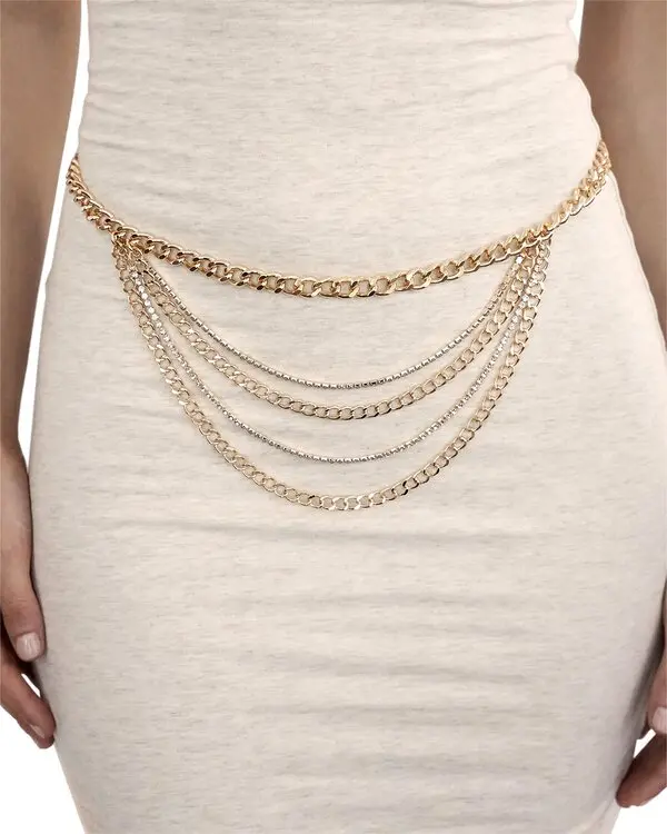 Ettika Nightlife Crystal Chain Belt