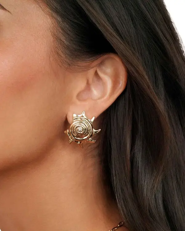 Ettika Sorrento Shell Statement Earrings - Gold