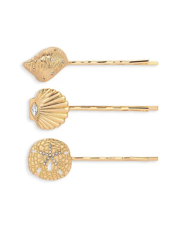 Ettika Oceanic Cubic Zirconia Bobby Pins Set Of 3 - Gold