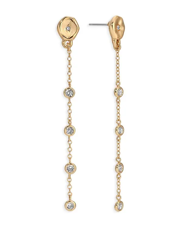 Ettika Cubic Zirconia Linear Drop Earrings - Gold