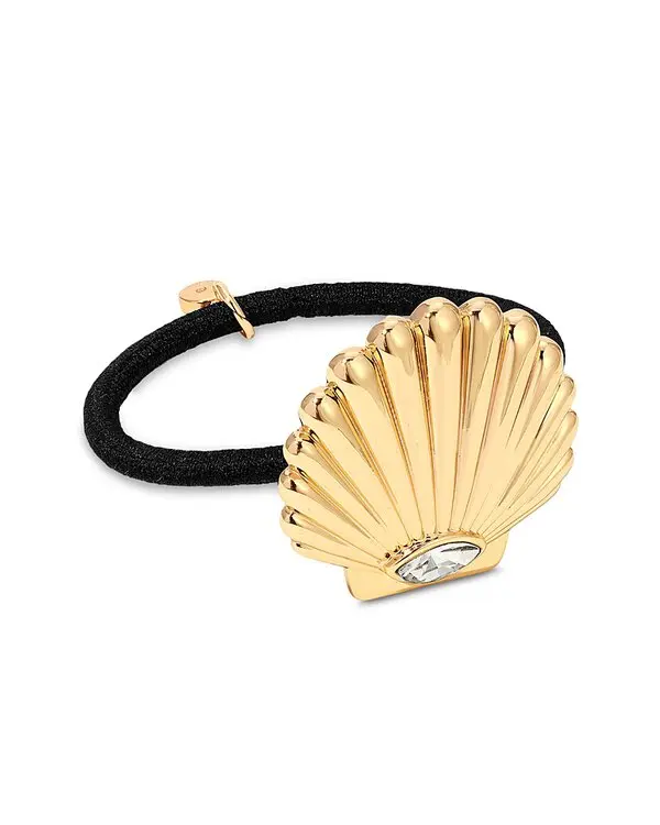 Ettika Santorini Cubic Zirconia Shell Hair Tie - Gold