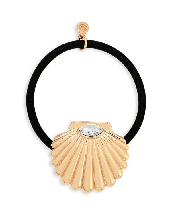 Ettika Santorini Cubic Zirconia Shell Hair Tie - Gold