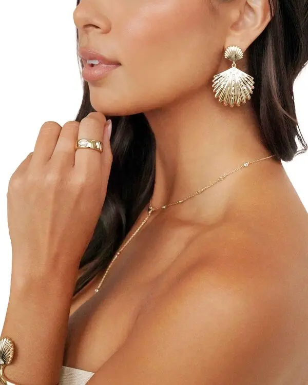 Ettika Sun Drenched Shell Drop Earrings