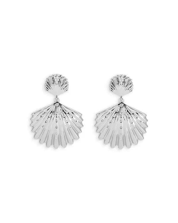 Ettika Sun Drenched Shell Drop Earrings - Silver