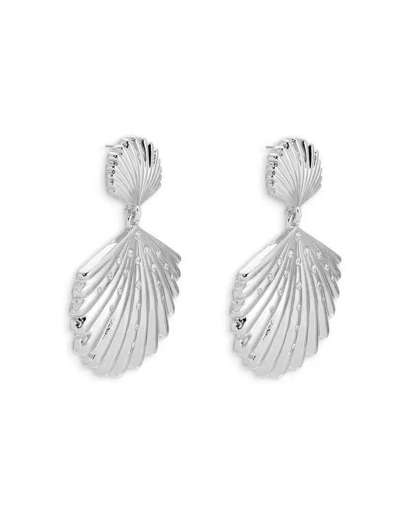 Ettika Sun Drenched Shell Drop Earrings - Silver