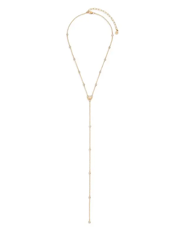 Ettika Santorini Cubic Zirconia Shell Lariat Necklace
