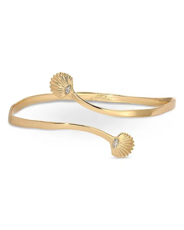 Ettika Santorini Cubic Zirconia Shell Arm Cuff - Gold