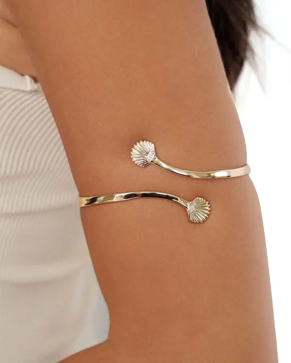 Ettika Santorini Cubic Zirconia Shell Arm Cuff