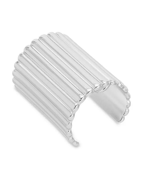 Ettika Ribbed Ponytail Cuff - Silver