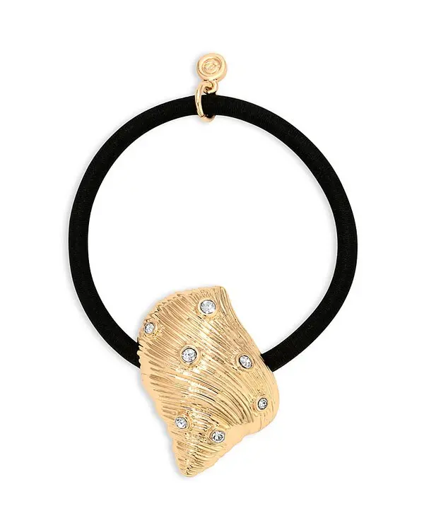 Ettika Soleil Cubic Zirconia Shell Hair Tie - Gold