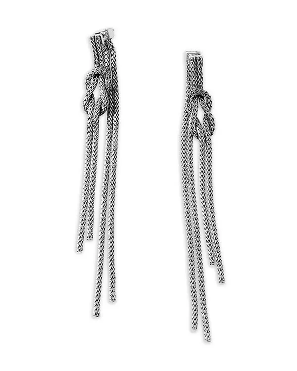 John Hardy Sterling Love Knot Chain Drop Earrings - Silver
