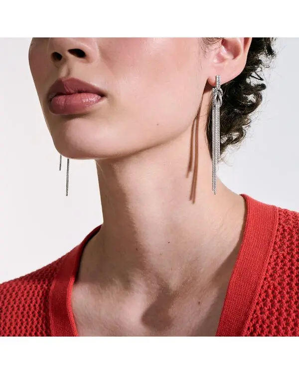 John Hardy Sterling Love Knot Chain Drop Earrings - Silver