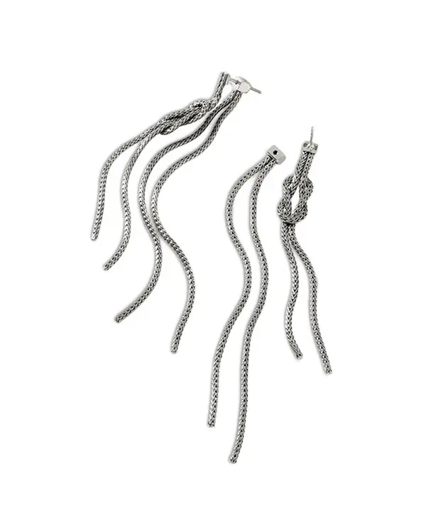 John Hardy Sterling Love Knot Chain Drop Earrings - Silver