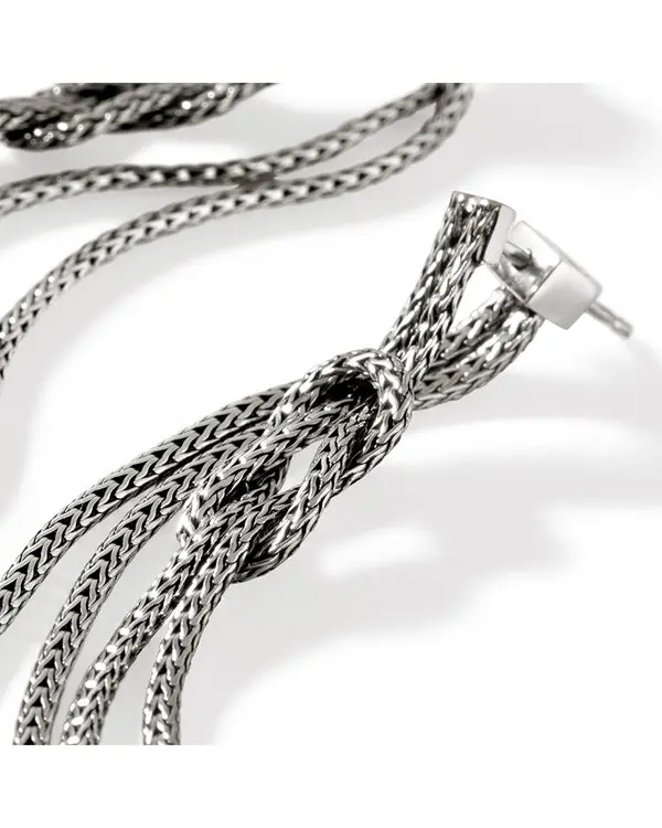 John Hardy Sterling Love Knot Chain Drop Earrings - Silver