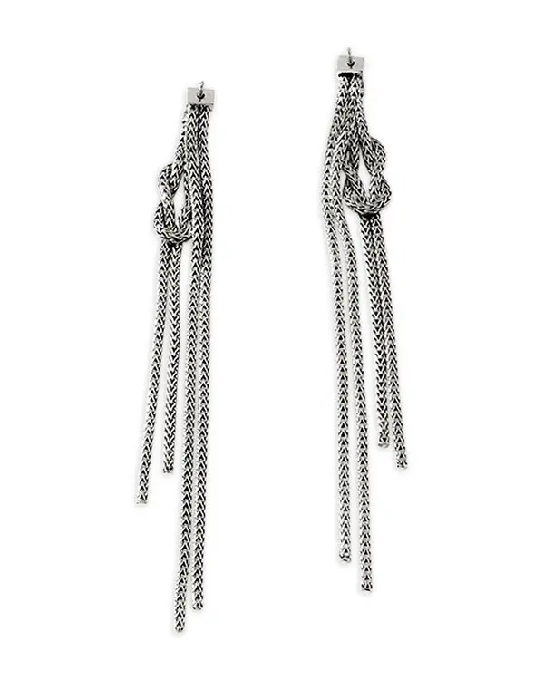 John Hardy Sterling Love Knot Chain Drop Earrings - Silver