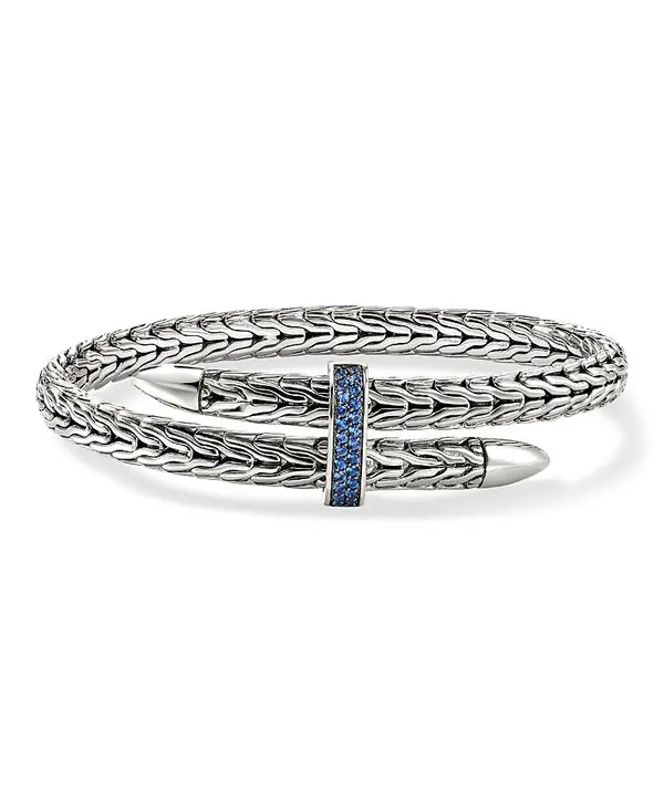 John Hardy Sterling Spear Blue Sapphire Bracelet - Blue/silver