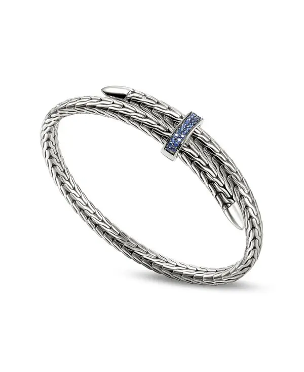 John Hardy Sterling Spear Blue Sapphire Bracelet - Blue/silver