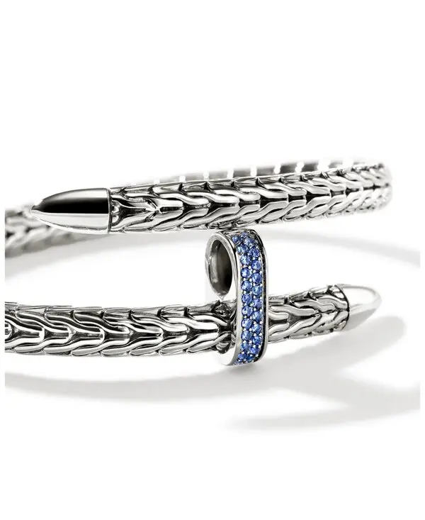 John Hardy Sterling Spear Blue Sapphire Bracelet - Blue/silver