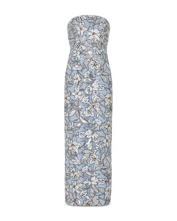 MILLY Magnolia Floral Sequins Maxi Dress