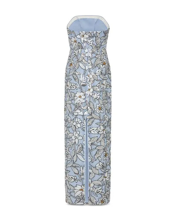 MILLY Magnolia Floral Sequins Maxi Dress