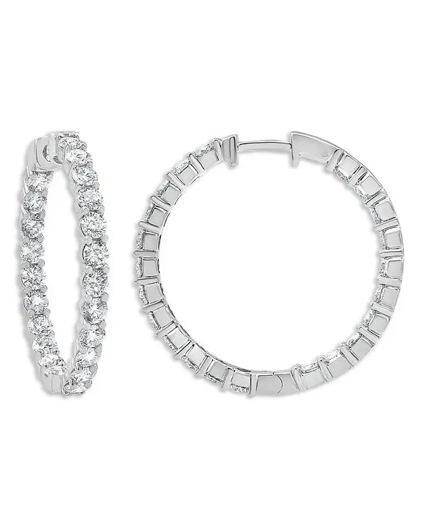 Bloomingdale'S Diamond Inside-out Hoop Earrings, 4.0 Tcw - White