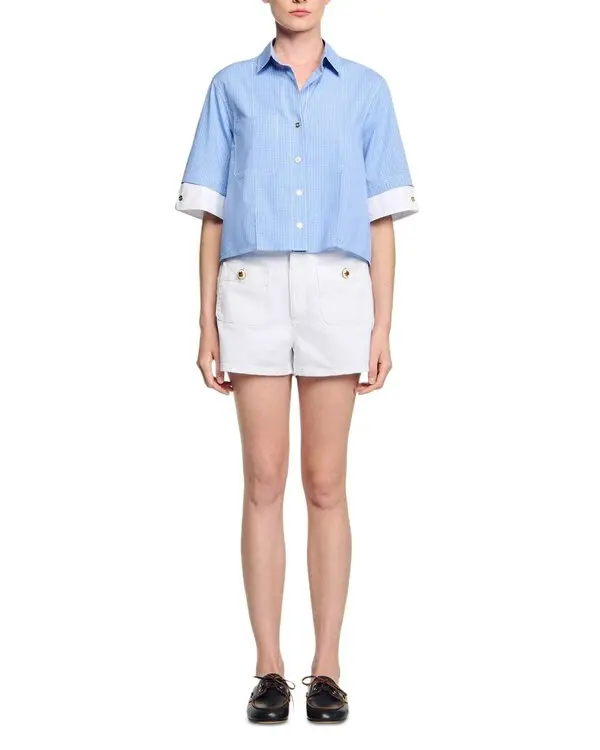Sandro Denim Shorts - White