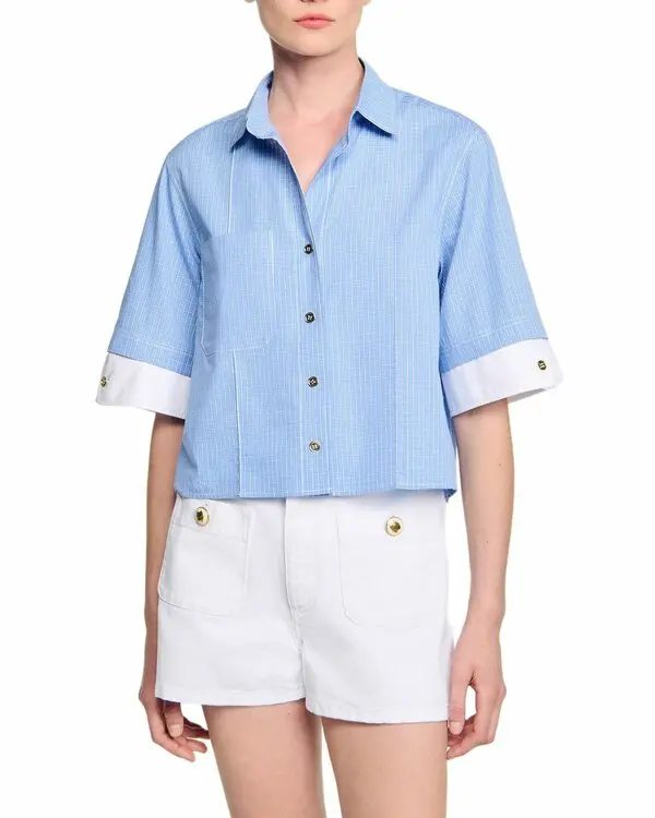Sandro Denim Shorts - White
