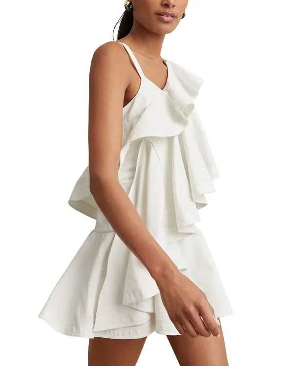 REISS Hera Short Ruffle Dress