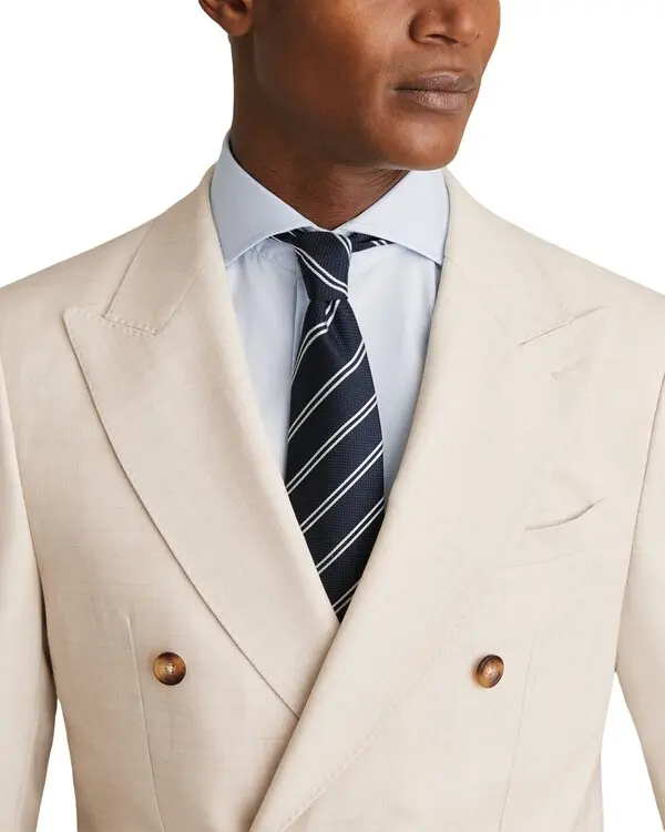 REISS Storm Slim Fit Button Front Shirt - Soft Blue