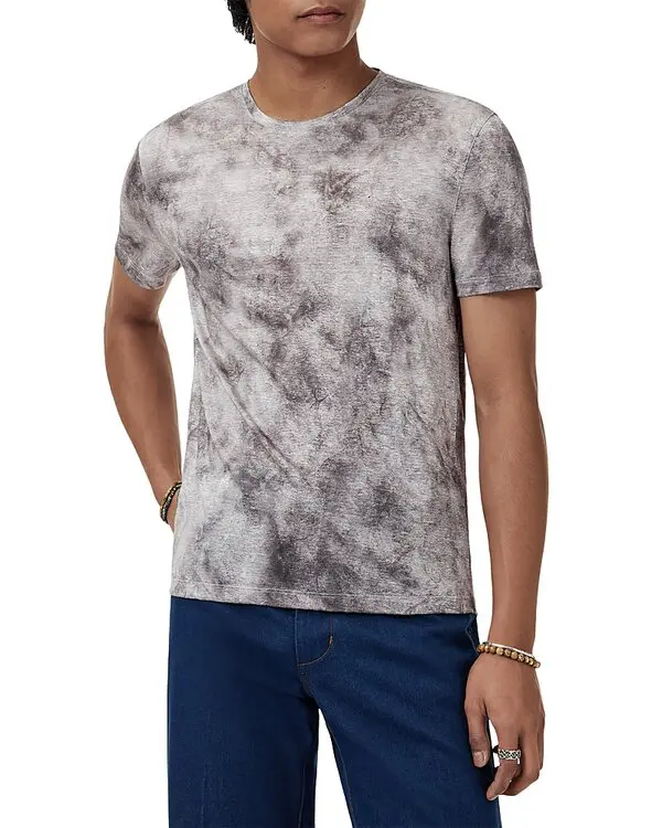 John Varvatos Campana Regular Fit Linen Tee - Seal Gray