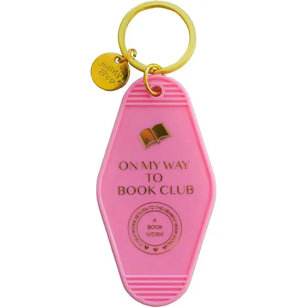 JOLLITY & CO Vintage Motel Keychain - On My Way To Book Club
