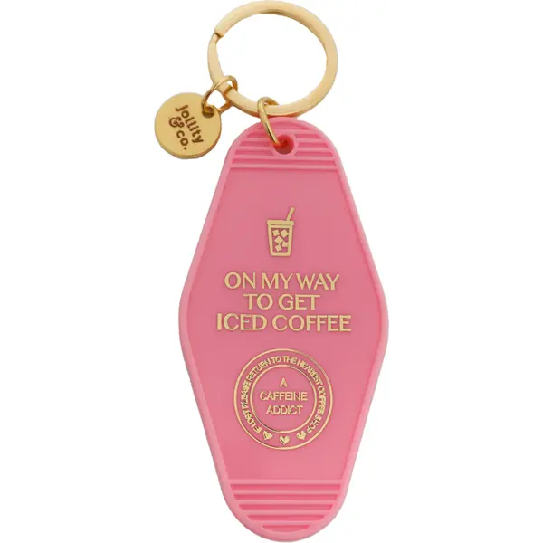JOLLITY & CO Vintage Motel Keychain - On My Way To Get Iced Coffee